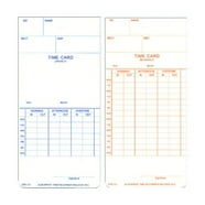 TOPS, TOP1275, Bi-Weekly Time Clock Cards, 500 / Box, Manila - Walmart.com
