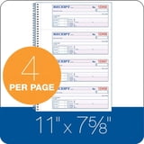 Adams Wirebound Money/Check Receipt Book, Carbon Copy, 200 Count ...
