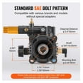 Pressure Washer Pump 3500 PSI 2.5 GPM 3/4" Shaft Horizontal Replacement ...