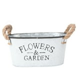 MEIBUTYUP Elegant Light Grey Iron Flower Pot with Creative Design for ...