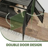 Uforic 39.4 Inch Dog Crate Furniture with Wheels,Wooden Dog Kennel for ...