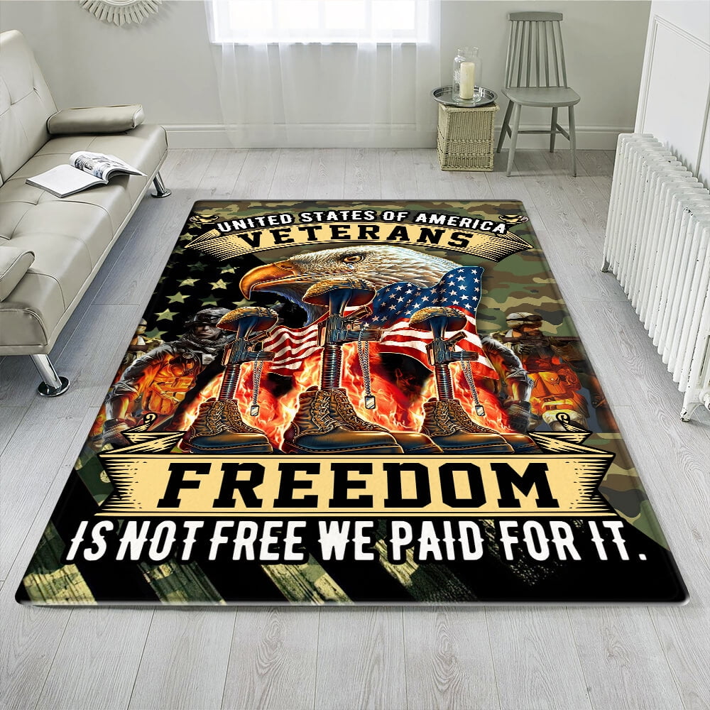 Rectangle Area Rug For Living Room, Bedroom, American Rug Freedom Is ...