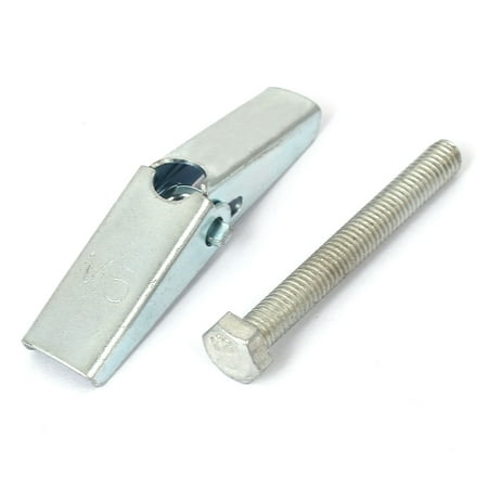 5mm x 40mm Thread Spring Metal Toggle Wall Anchor Hex Head Bolts 6 Pcs ...