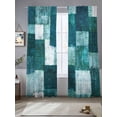 Abstract Geometric Sheer Curtains 96 Inch Length 2 Panels Set, Vintage ...