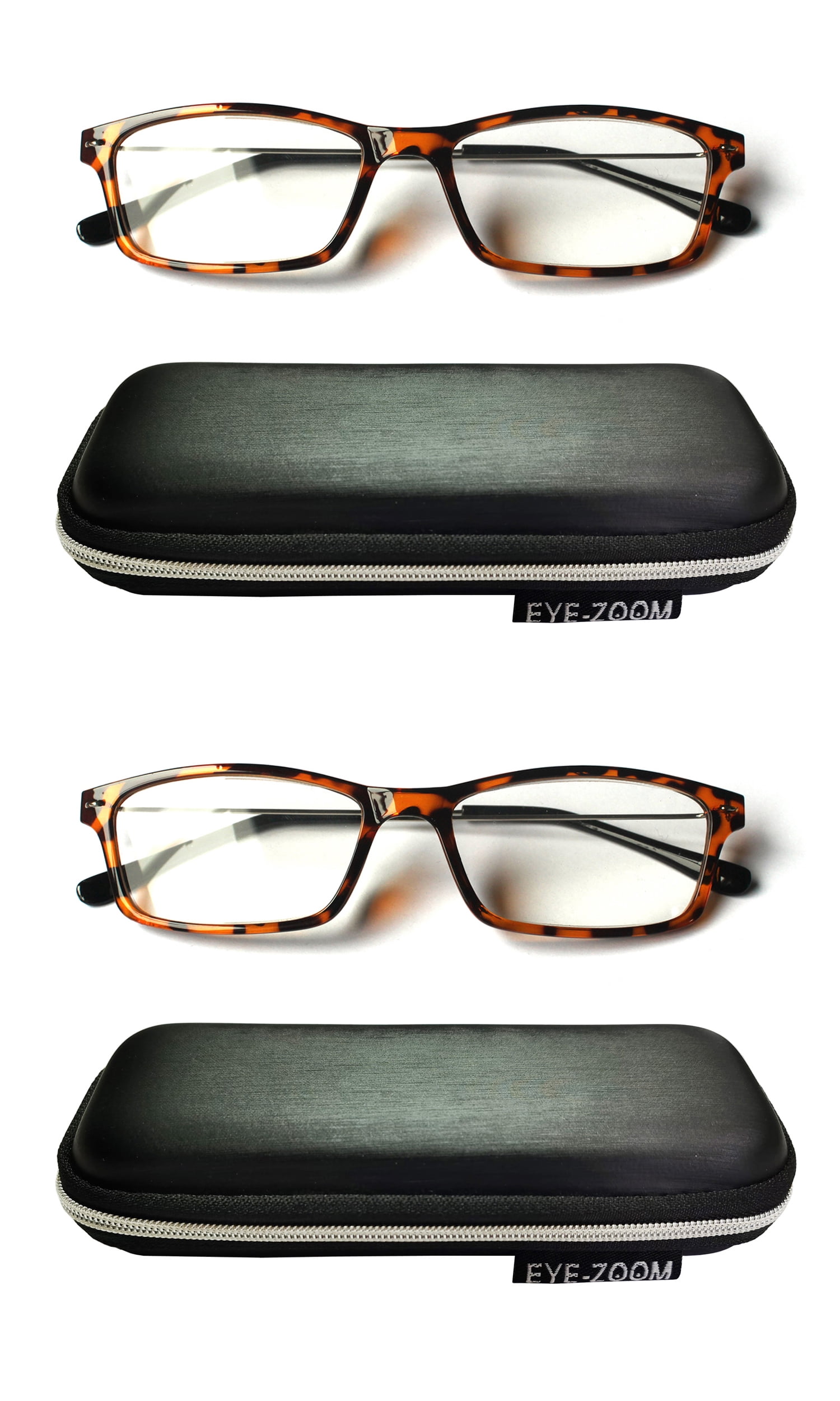 EYE ZOOM 2 Pack Lightweight Thin Frame Reading Glassess with Case for ...
