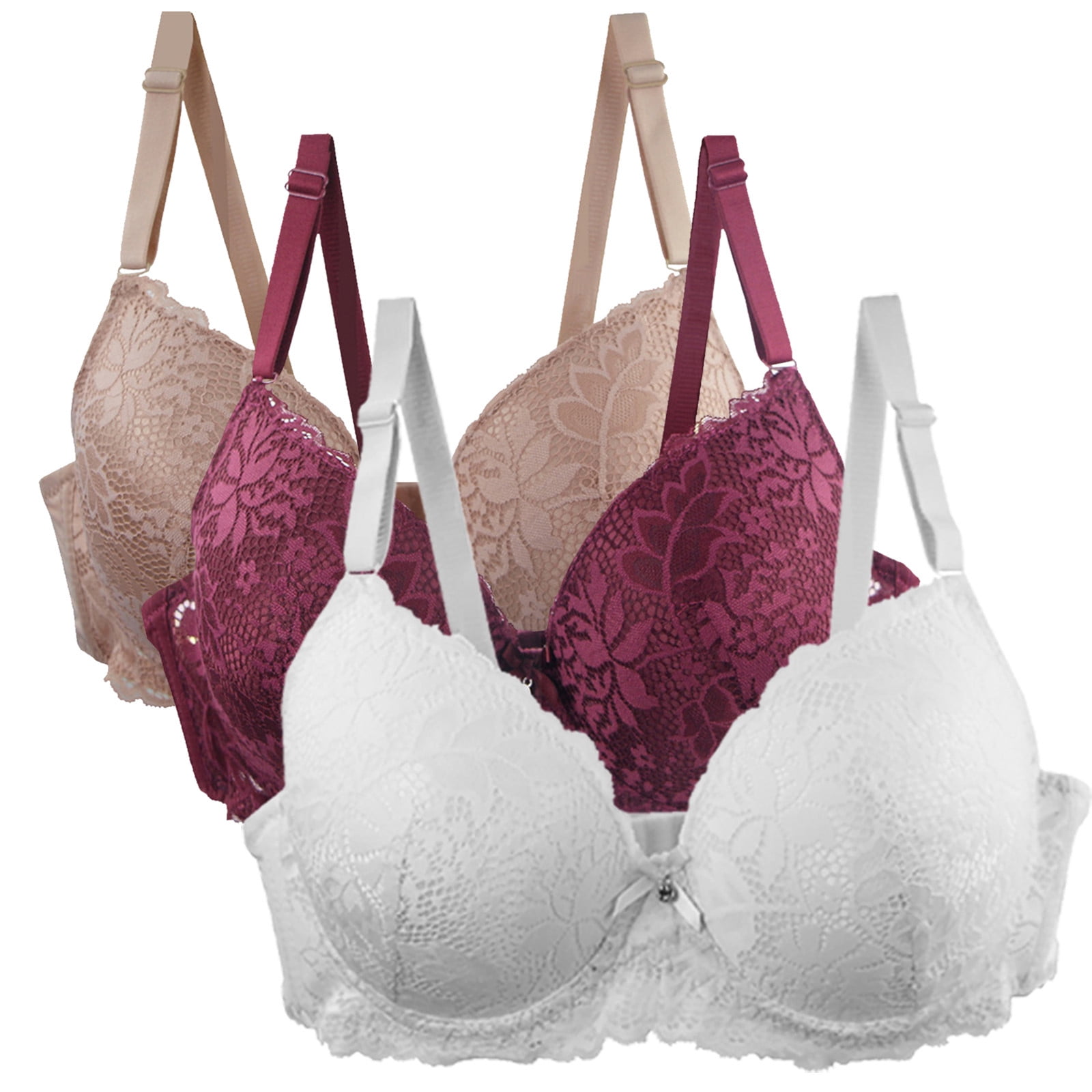 Click here for Lovzfmll 3 Pack Plus Size Bras For Women Sexy Lace... prices