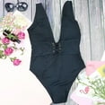 Fanxing Womens One Piece Swimsuits Sexy Lace Up Plunge Monokinis Tie