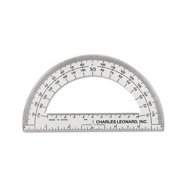 Charles Leonard Open Center Protractor, Plastic, 6" Ruler Edge, Clear ...