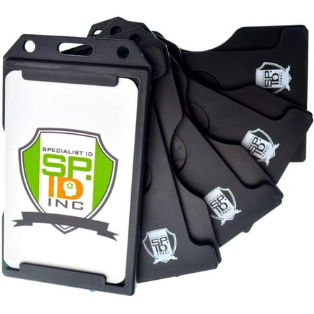 5 Pack HTWW Black Hard Plastic Badge Holder Vertical HTWW Side Load 2 ...