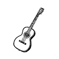 CafePress - Black Woodcut Guitar Ash Grey T Shirt - Men's Classic ...