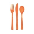 Way To Celebrate Orange Plastic Party Cutlery Set for 8, 24 pcs ...