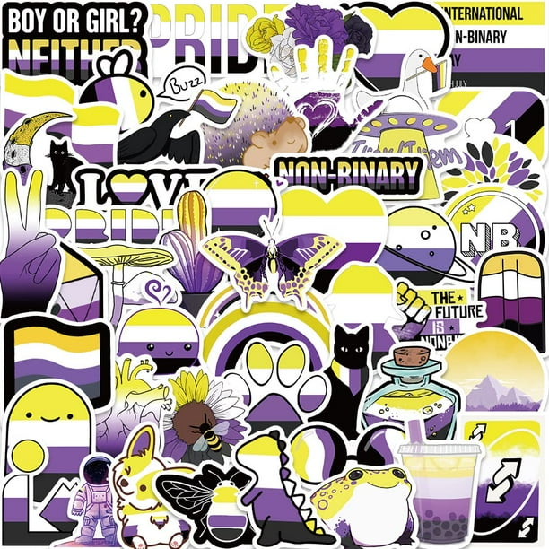 Nonbinary Pride Stickers,LGBT Pride Non Binary Vinyl Stickers,Perfect ...