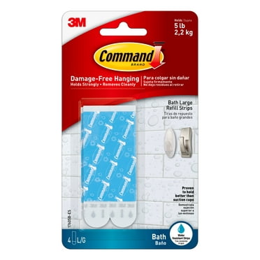 Command Outdoor Clear Strip Refills, Medium and Large, 4 Medium Strips ...