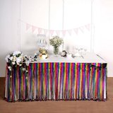 BalsaCircle 29" x 9 feet Rainbow Metallic Foil Fringe Table Skirt ...