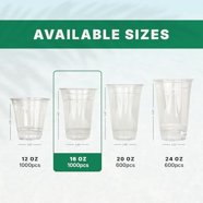 Fabri-Kal 9 oz Clear Beverage Disposable Plastic Cups, Greenware, 1000 ...