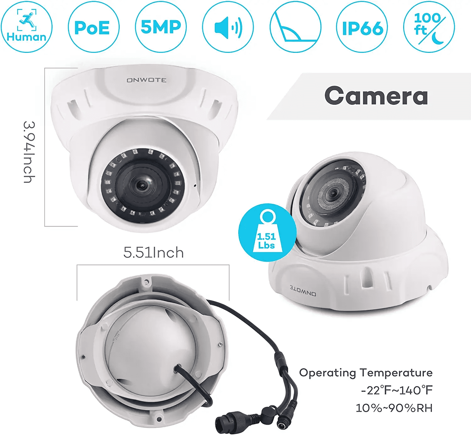 Buy ONWOTE 16 Channel 4K 8MP PoE Security Camera System 4TB HD, AI ...