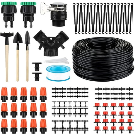 Drip Irrigation Kit, 164ft/50m Garden Irrigation System, Thick Hose ...