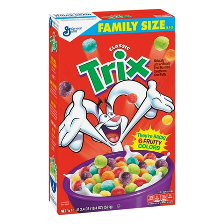 Trix Breakfast Cereal, Fruit Flavored Corn Puffs 18.4 oz Box - Walmart.com