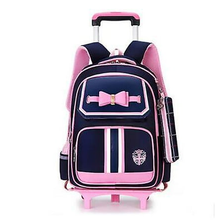 School Trolley Bag Set Wheels School Rolling Backpack Bag Girls Cart ...