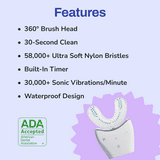 AutoBrush Sonic Pro U Shaped Electric Toothbrush, Soft Nylon Bristles ...