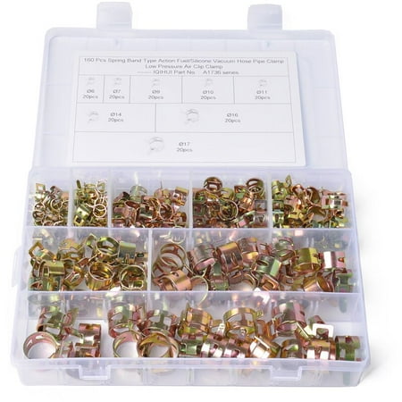 160 PCS Lip Spring Hose Clamp, Pipe Clamps Spring Clip Clamps Gasoline ...