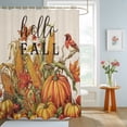 Bathroom Shower Curtain Thanksgiving Orange Pumpkin Fall Maple Leaves ...