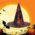 XEOVHV Halloween Witch Hat Props,Witches Hats,Bloodstained Printing Witch Hat - Witch For ...