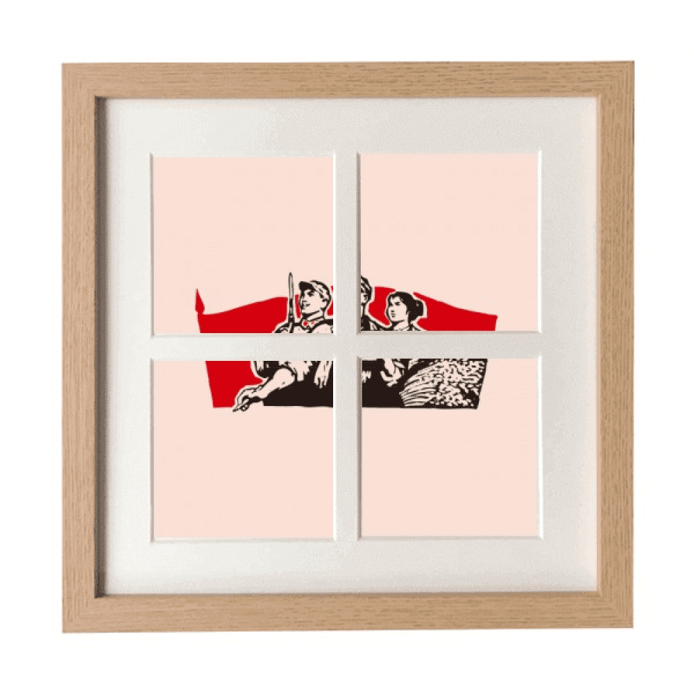 Chinese Red Education Flag Propaganda Frame Wall Tabletop Display 4 ...