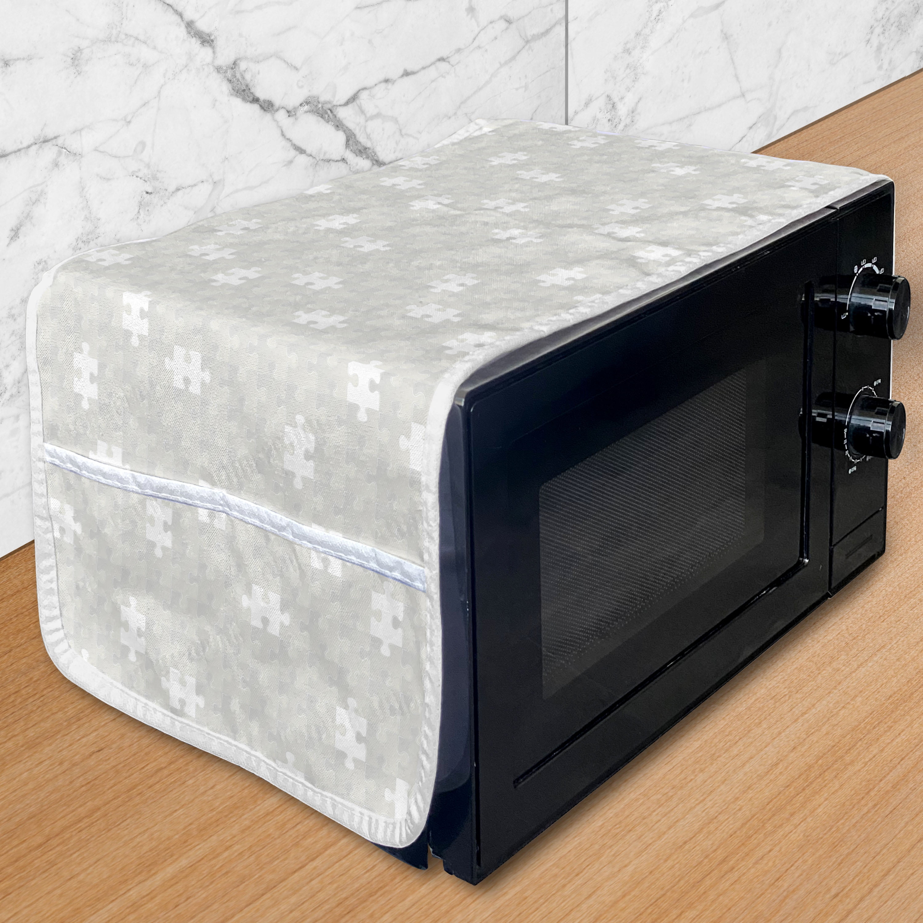 Grey Microwave Oven Cover, Abstract Game Patterns in Simple Background ...