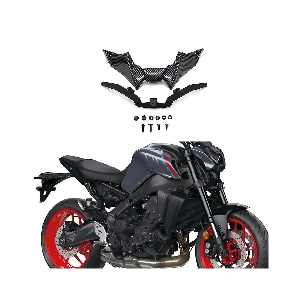 Motorcycle Front Fairing Aerodynamic Winglet Lower Cover Black Fixed ...