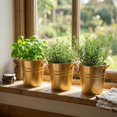 3 Pack Galvanized Metal Planters 5 Inch Diameter Durable Indoor Outdoor ...