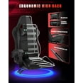 Bigzzia Gaming Chair with LED RGB Lights,PU Leather Computer Chair with ...