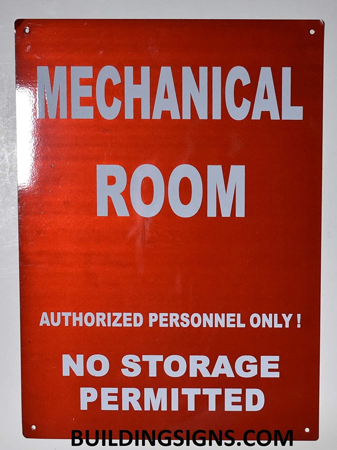 Mechanical Room Sign- RED - (Reflective !!! Aluminum, 10X12)(ref-2022-4 ...