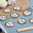 8Pcs Volleyball Iron on Patch Gold Edges Chenille Volleyball ...