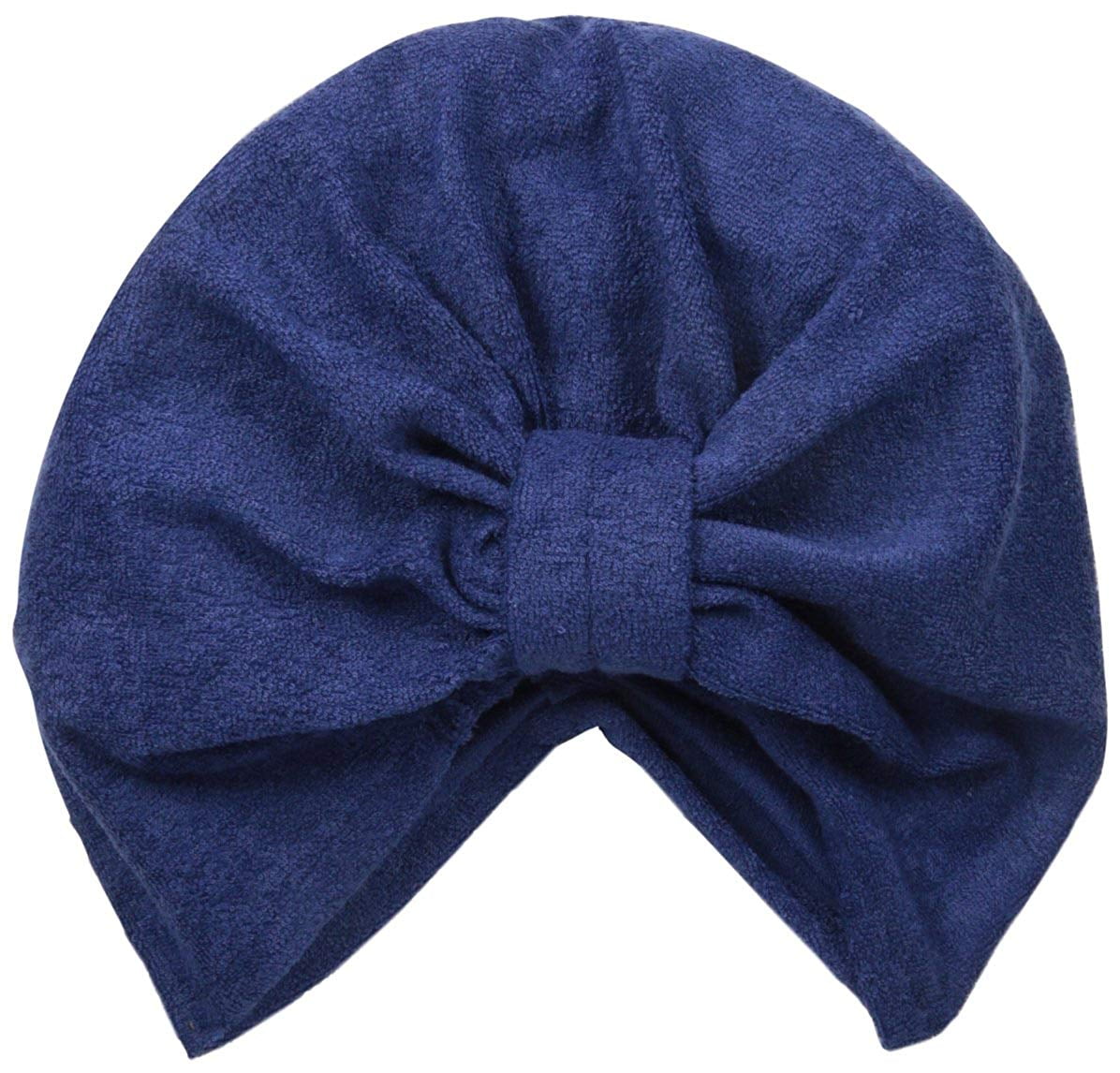 Beemo Soft Terry Cloth Turban Head Cover Hats for Adult Female - Navy ...