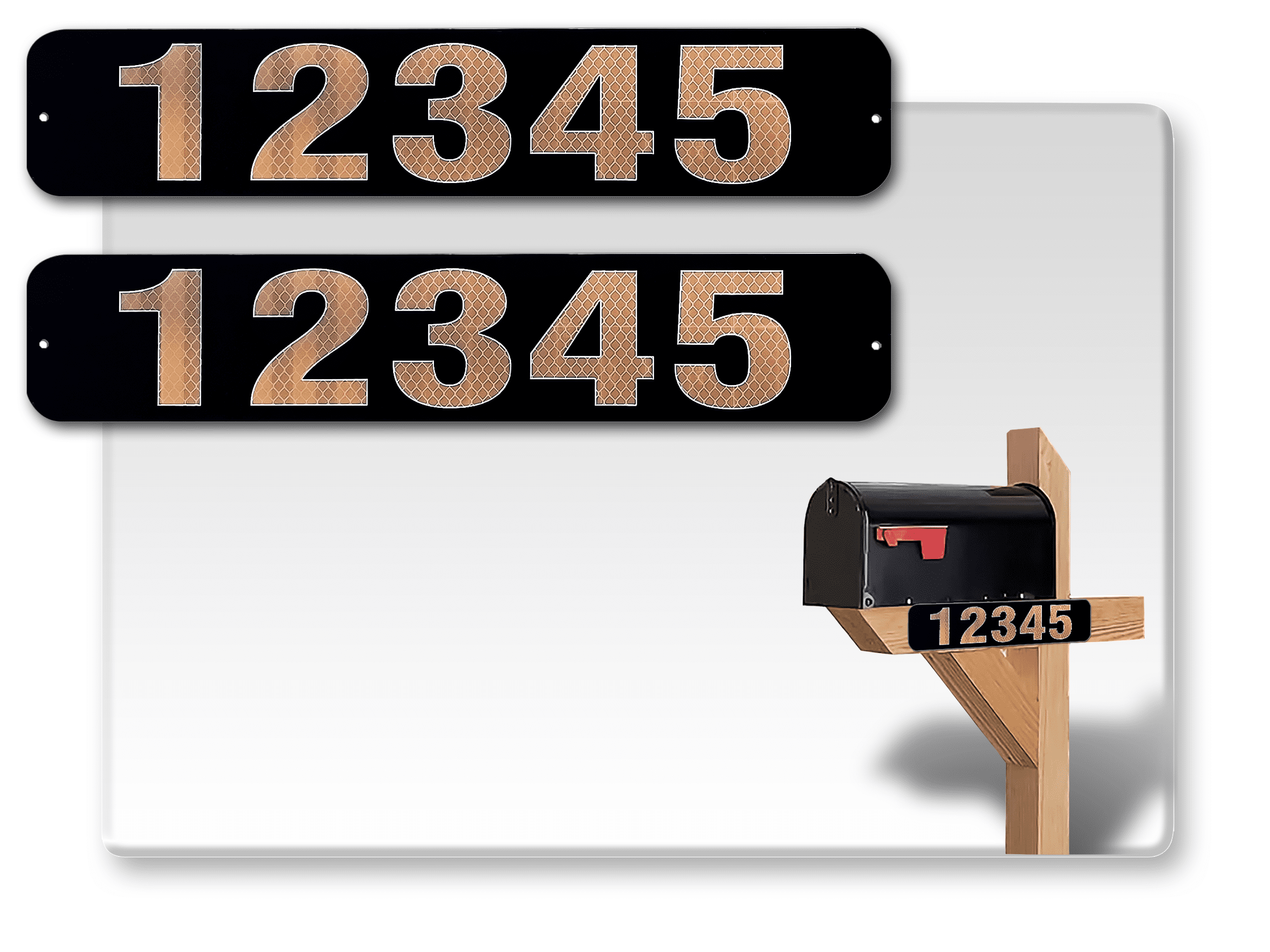 2 Pack Single Sided Customized Horizontal 911 Emergency Mailbox Address ...