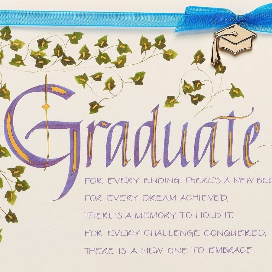 Papyrus Greeting Card, 5" x 7", Calligraphy and Ivy Graduation with ...