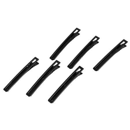 Spring Loaded Flat Prong Alligator Hair Clip Teeth Barrette Black 6pcs ...
