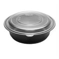 Karat 48 oz Round Microwaveable Plastic Food Container, Black, 150ct ...