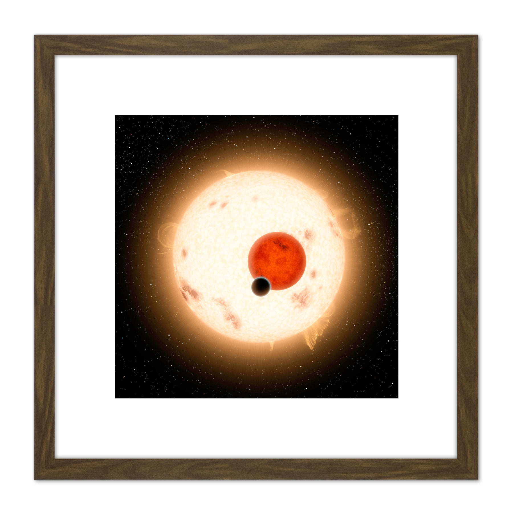 Space NASA Planet Kepler-16 Red Dwarf Star Illustration 8X8 Inch Square ...