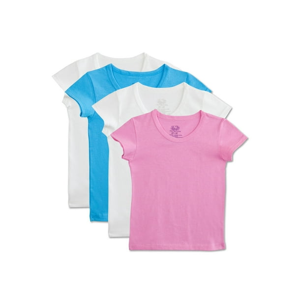 Assorted Cotton T-Shirts, 4 Pack (Toddler Girl) - Walmart.com