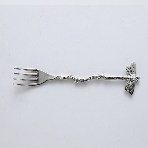 YUANOU Creative Bee Ice Cream Fork Gold Plated Small Fork Branch Curved ...