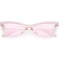 Translucent Retro Cat Eye Sunglasses Slim Arms Color Tinted Lens 57mm