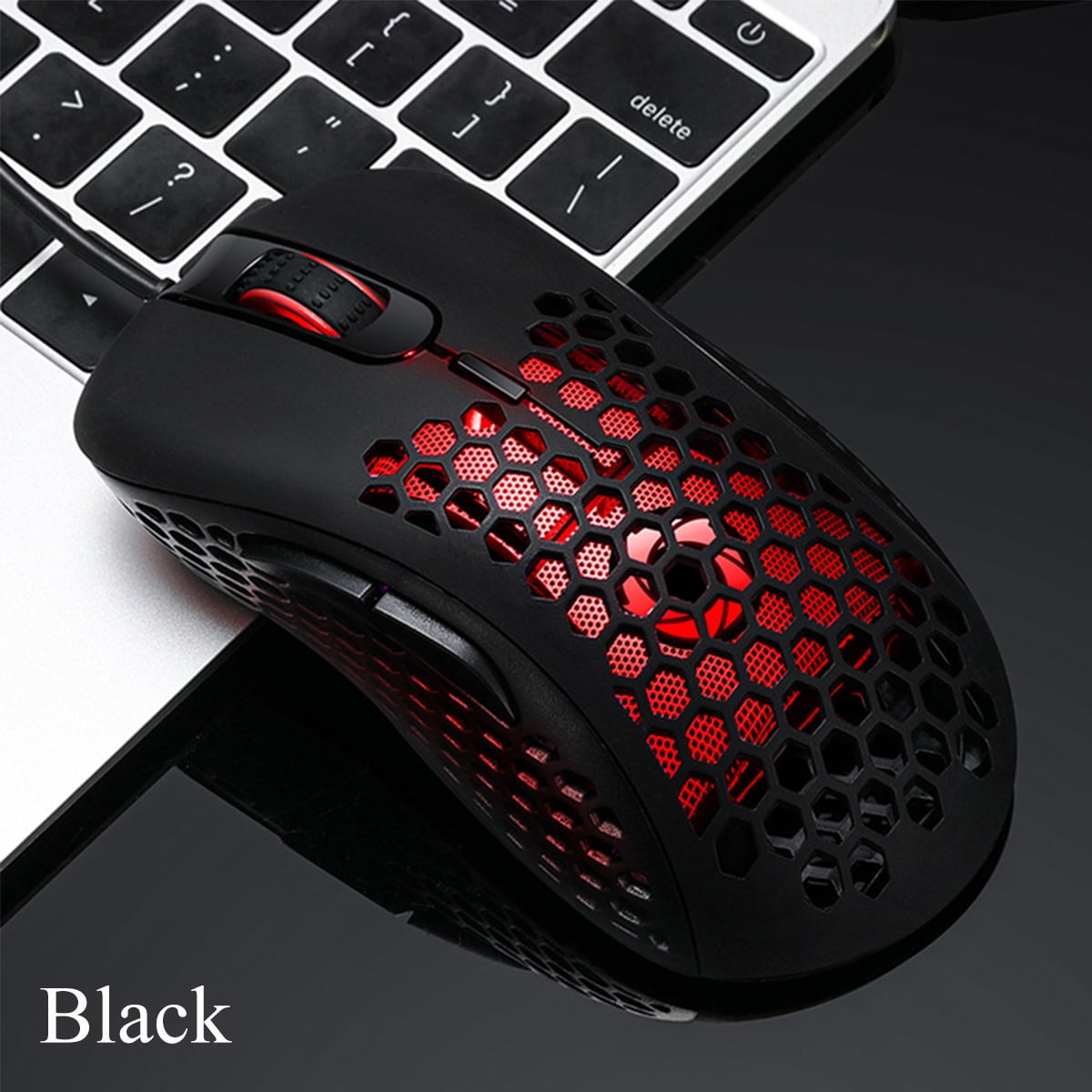 Gaming Mouse USB Wired LED Honeycomb Hole Breathing Light 3200 DPI For ...