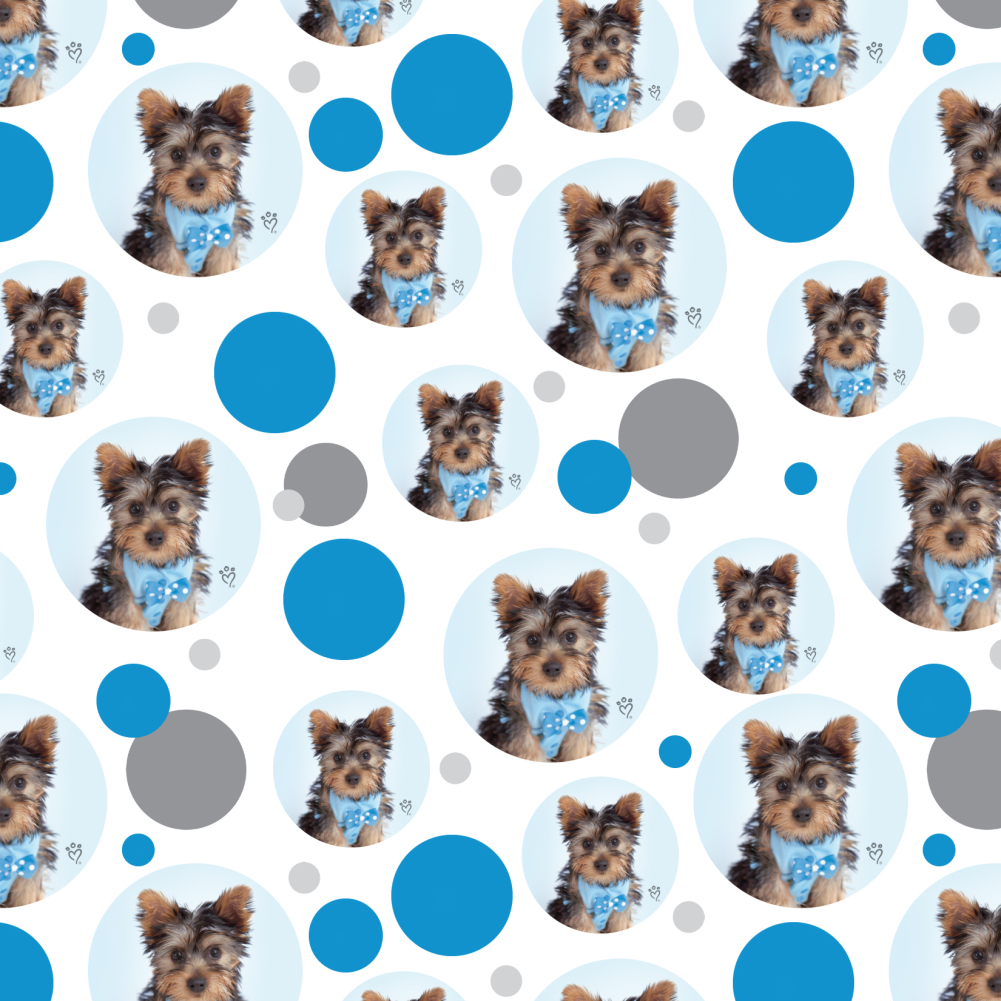 Yorkie Yorkshire Terrier Puppy Dog Blue Bow Tie Premium Gift Wrap ...