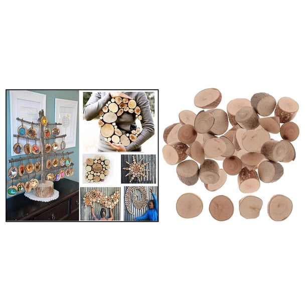 Wood Slices Circles Triangle Wood Blocks for Decorations Christmas ...