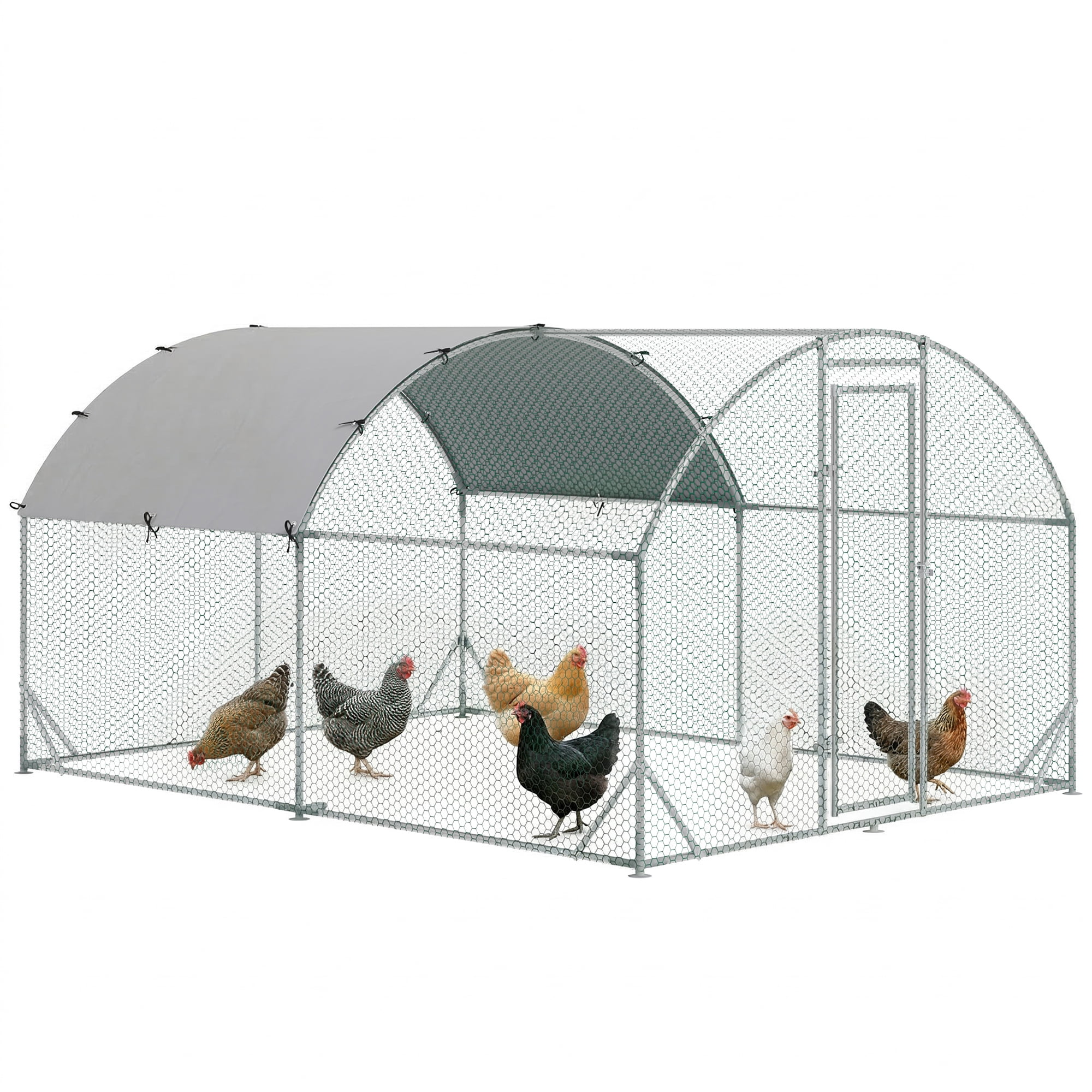 Click here for Pawhut Galvanized Large Metal Chicken Coop Cage 9.... prices