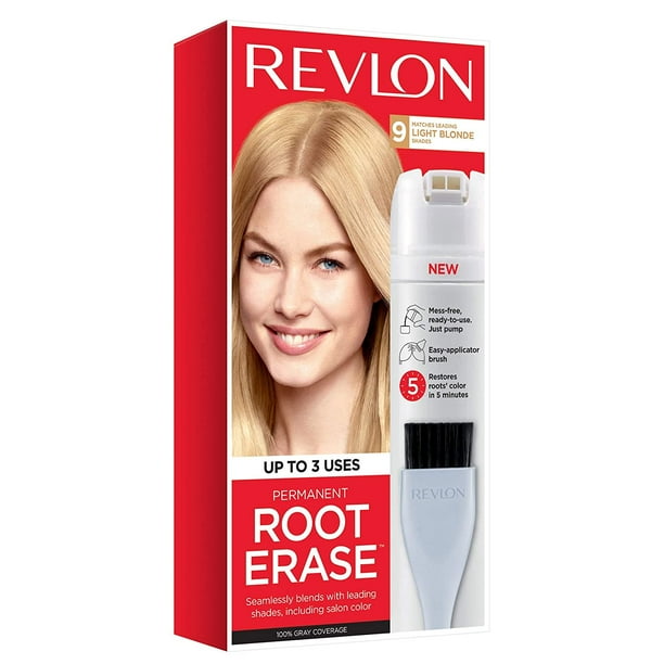 Revlon Root Erase Permanent Hair Color, At Home Touchup Dye with ...