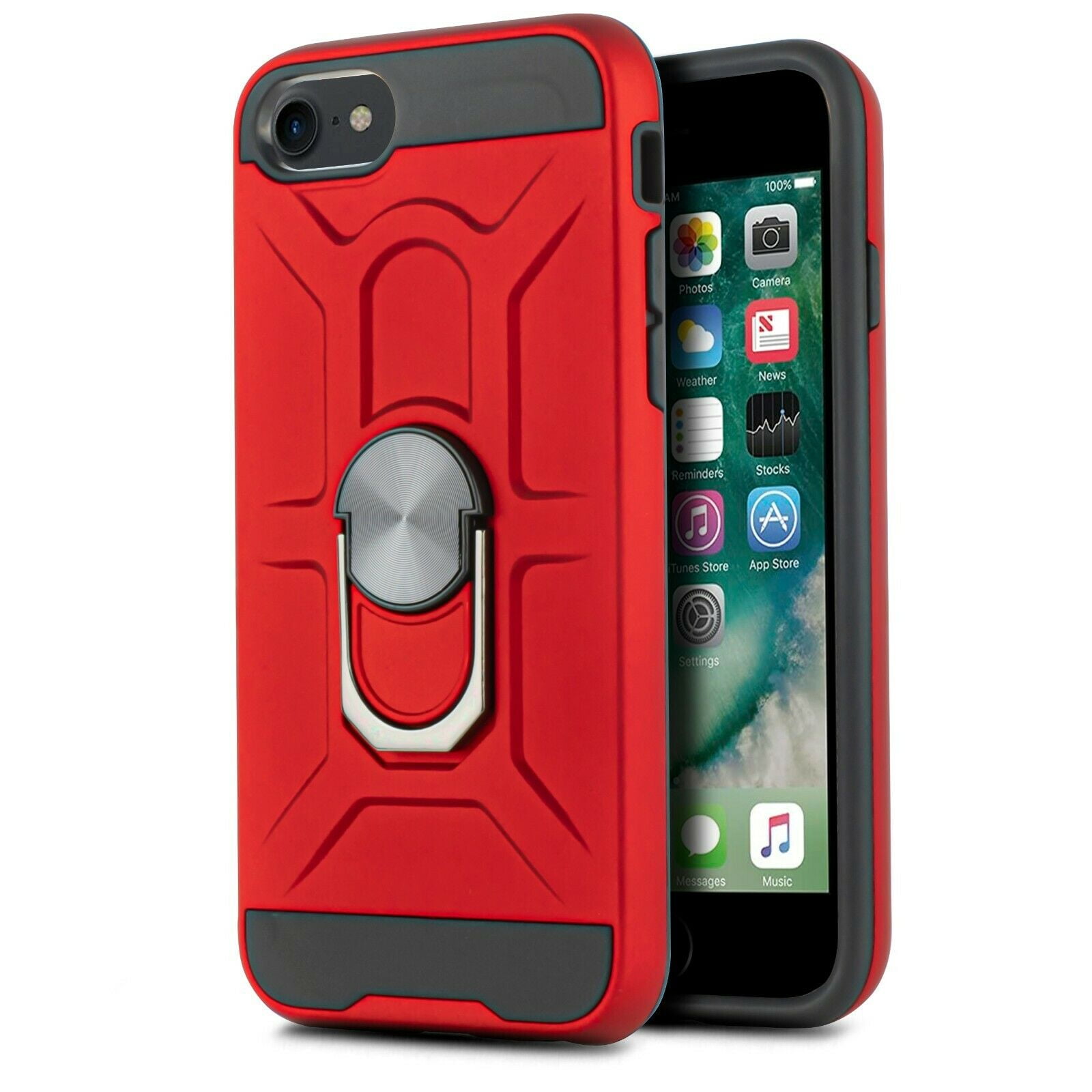 for iPhone SE 2nd Gen (2020) iPhone 7 8 with Temper Glass Ring Phone ...