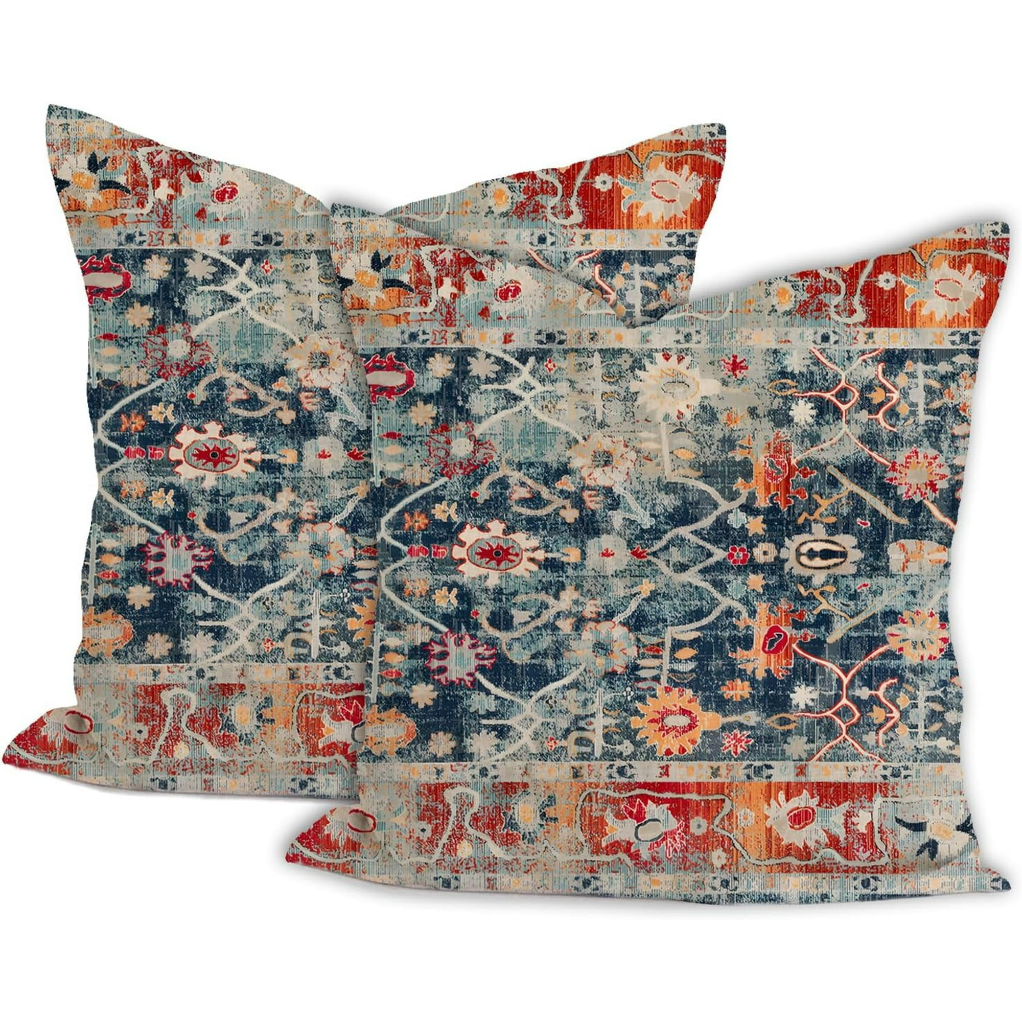 Click here for Lugamluf Bohemian Orange Blue Pattern Pillow Cover... prices